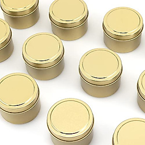 SONVIIBOX 24 Pieces gold Candle Tins 4oz,Candle tin Bulk,candle jars for making candles,Bulk Candle Containers for Candle Making,Storage Jars,DIY Candle Making(Gold)