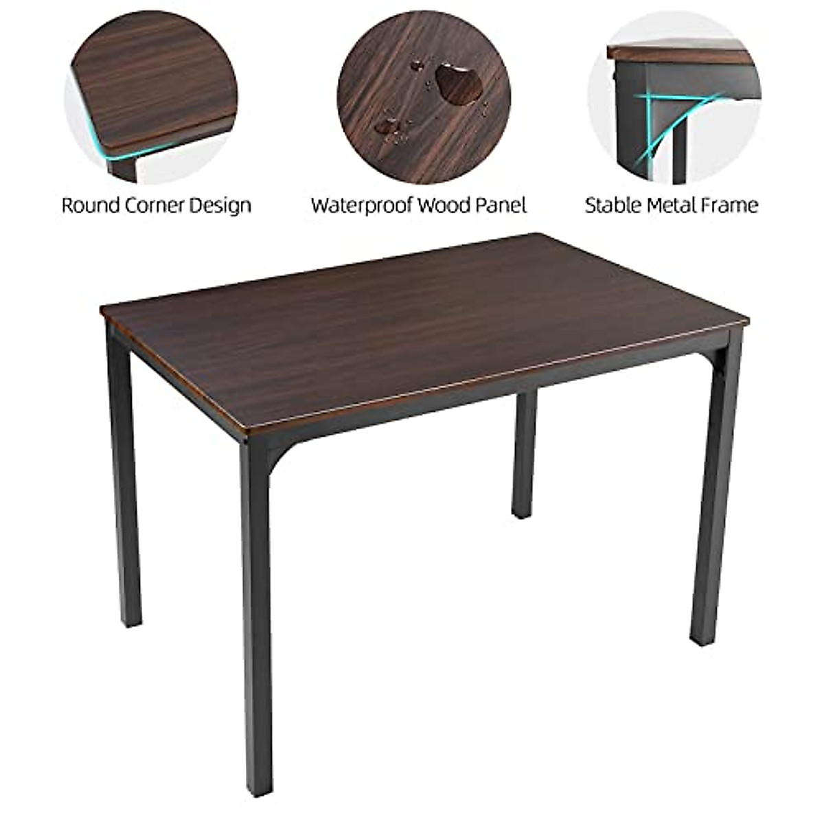 soges 4 Person Dining Table Set,43.3 inch Kitchen Table Set for 4,2 Chairs with Backrest,2-Person Bench with Storage Rack,Nesting Furniture Set for Dining Room and Restaurant, Rustic Oak GCCZ1008