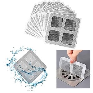 100 PCS Pack Disposable Shower Drain Cover Hair Catcher Shower Drain Mesh Stickers for Bathroom Washbasin Bathtub Kitchen Sink for Human and pet Hair
