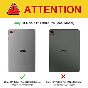 Fintie Case for Onn 11 Tablet Pro (2023 Model) - Premium Vegan Leather Slim Lightweight Hard Shell Stand Cover for ONN Pro 11 inch Tablet 100110027, Black