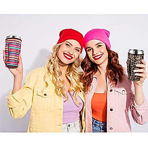 6 Pieces Reusable Coffee Cup Sleeve Neoprene Insulated Sleeves Cup Cover Holders Drinks Sleeve Holder Neoprene Tumbler Sleeves Cold Hot Beverages, 6 Styles (30 oz)