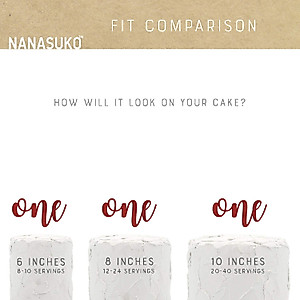 NANASUKO 1st Birthday Cake Topper - one - Double Sided Red Glitter - Premium Quality Made in USA