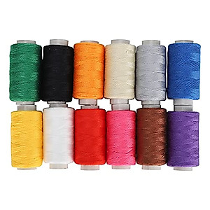 12Pcs Sewing Thread Set, Colorful Polyester Embroidery Tools Handmade DIY Knitting Supplies, Sewing Kit with Thread for Sewing - Essential DIY Sewing Supplies