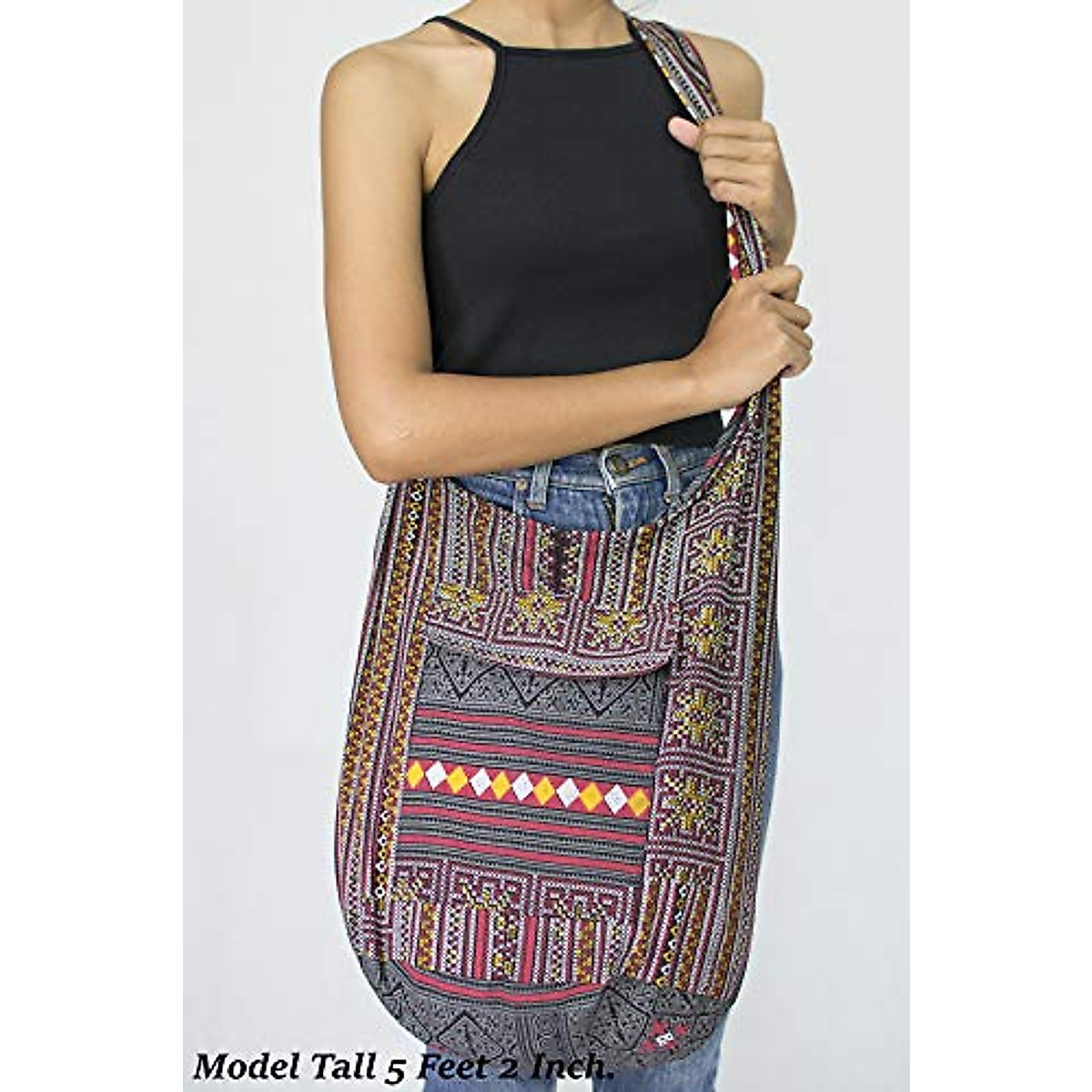 Your Cozy Boho Purses And Handbags Handmade Cotton Bag For Unisex (Brown)