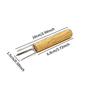 HONBAY 8PCS Stainless Steel Corn Holders Corn Cob Holders Corn Forks with Wood Handle for Home Cooking, BBQ Grill