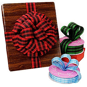 Green Plaid Wired Edge Ribbon - 1 1/2" x 25 Yards, St. Patrick's Day, Christmas, Easter, Spring, Fall, Wreath, Garland, Gifts, Bows, Presents