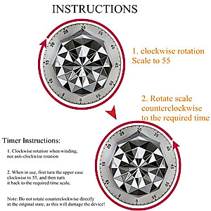 Mechanical Magnetic Kitchen Timer with Countdown Timer and Loud Alarm, Stainless Steel 1 Hour Visual Timer for Home Baking, Oven and Cooking