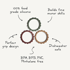 mushie Flower Teether Bracelet | 3-Pack (Dried Thyme/Berry/Natural)