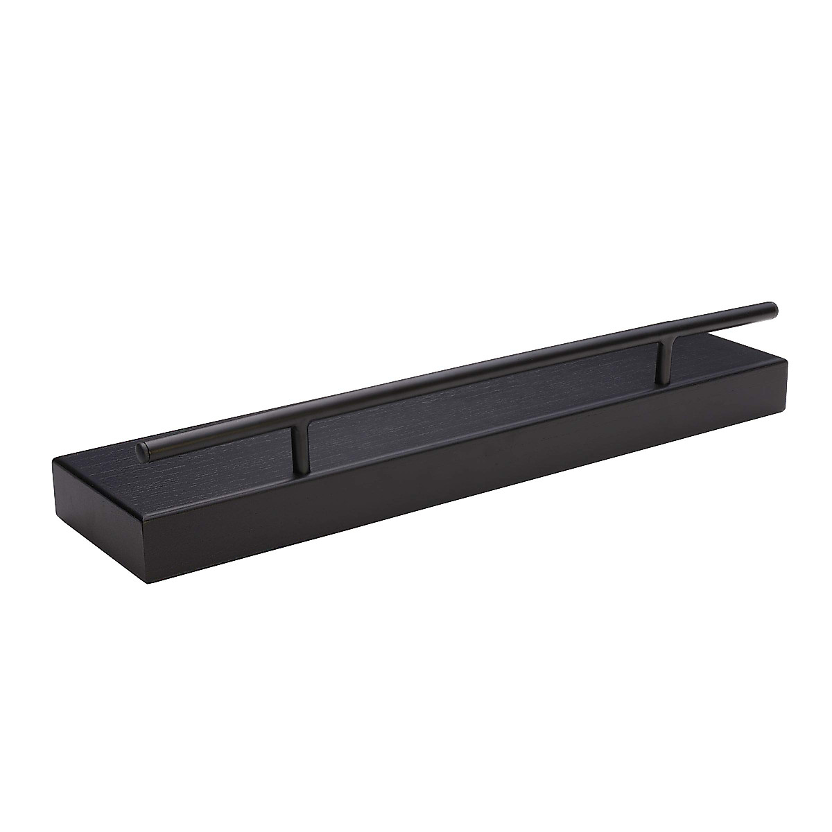Melannco Floating Railing Shelf, 24-Inch, Black