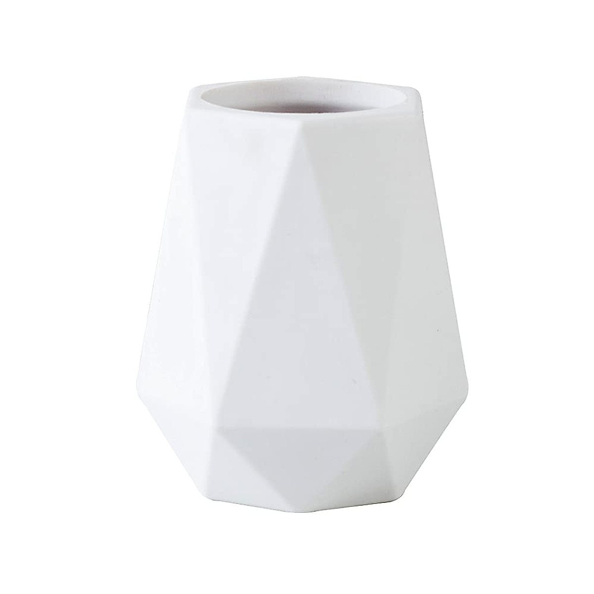 YOSCO Silicone Desk Pen Holder Stand Diamond Facet Pencil Cup Pot Desk Organizer Makeup Brush Holder (2 Pack-White)