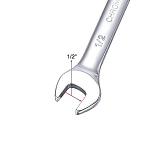 uxcell 1/2 Inch Ratcheting Combination Wrench SAE 72 Teeth 12 Point Ratchet Box Ended Spanner Tools, Cr-V