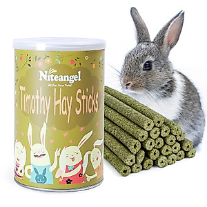 Niteangel 20pcs Natural Timothy Hay Sticks, Timothy Molar Rod for Rabbits, Chinchilla, Guinea Pigs and Other Small Animals.
