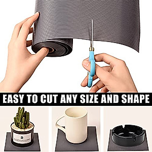 Shelf Liner, Non Adhesive Cabinet Liner, Double Sided Non-Slip Drawer Liner Cupboard Liner, Washable Refrigerator Mats for Pantry Cabinet, Kitchen Bathroom Shelve, Shoe Rack.(17.7 x 240 inch)