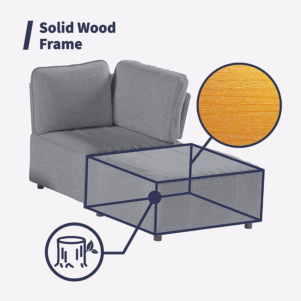 ZAFLY Modular Sectional Sofa Couch, U/L Shaped Couch with Oversized Seats, Ottoman, Convertible Modern Linen Fabric Reversible Chaise, Sofa Sleeper for Living Room, Apartment 120.4" W (Light Gray)