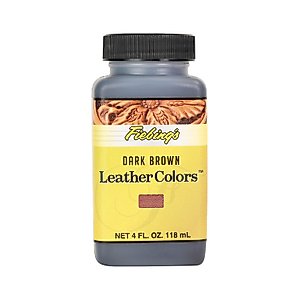 Fiebing's LeatherColors 4oz Dark Brown - Water based penetrating & permanent leather dye