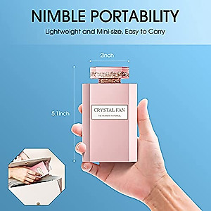 LIGHTDESIRE Lady USB Mini Handheld Fan with Fragrance, Rechargeable, Portable Small Personal Lash Fan with 3 Speed Modes for Travel, Camping, Office,Gift for Women, Girl(Pink)
