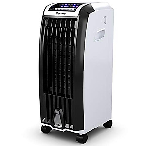 Nightcore Air Cooler, Portable Air Cooler with 3 Different Wind Speed, Bladeless Electric Fan, Humidifier with Remote Control, 7.5-Hour Timer, Office, black + white (Air Conditioners)
