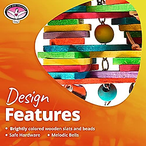 Super Bird Creations SB399 Woodpile Bird Toy, Large Bird Size, 11” x 7” x 7”