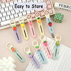 10 Pack Utility Knife Box Cutters, T TOVIA Cute Letter Opener, Mini Box Cutter, Compact Cardboard Cutter Razor Knife, Cute Retractable Box Cutters for Office and Home Use