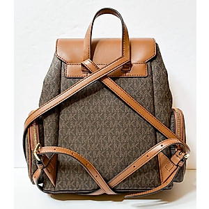 Michael Kors Jet Set Medium Womens Pebbled Leather Backpack (Brown)