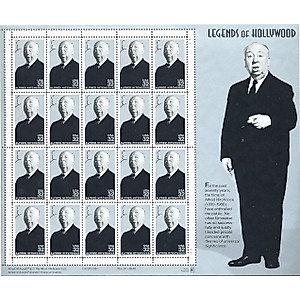 USPS Alfred Hitchcock (1899-1980) Legends of Hollywood (Sheet of 20) 32 Cent Postage Stamps 1998 Scott #3226
