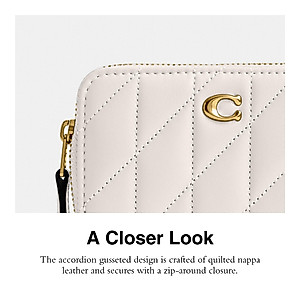 Coach Small Zip Around Card Case, Chalk