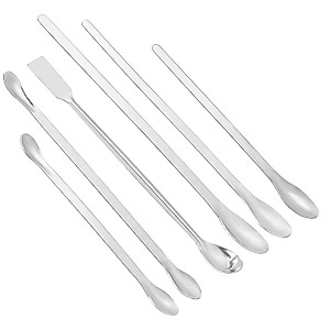 16 Pieces Stainless Steel Lab Spatula Micro Scoop Tweezers Set Laboratory Sampling Spoon Mixing Spatula for Powders
