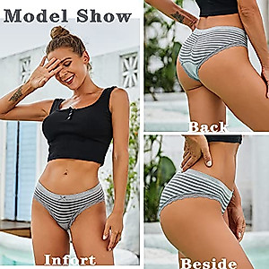 Cheeky Underwear for Women Sexy Panties No Show Stretchy with Cute Lace Seamless Breathable Underwear Women Pack of 6 S-2XL