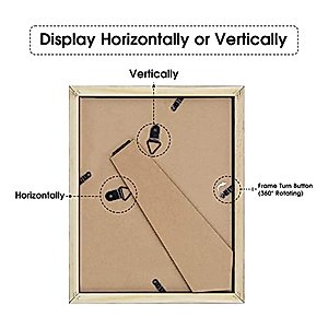 Golden State Art, 4x6 Double Picture Frame in Black - 8x10 Collage Frame, Solid Wood with Tempered Glass - Horizontal and Vertical Formats for Wall and Tabletop, 1 Pack