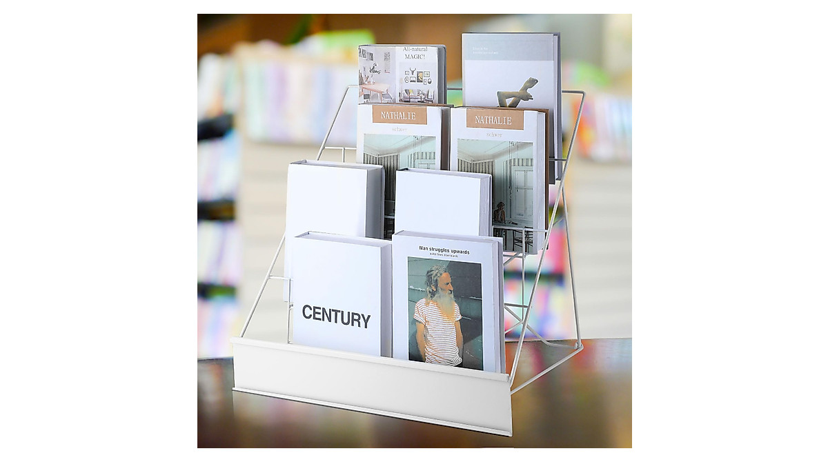 Sintuff Book Display Rack 4-Tiered Book Display Stand 18" Book Signing ...
