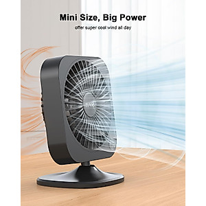 Zuvas Mini Desk Fan Small Powerful Personal Fan Strong Airflow USB Fan 3 Speed Adjustable Table Fan 70° Tilt Electric Portable Fan, for Indoor Outdoor Home Office Car Travel, 4 inch Black