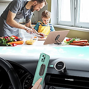 Phone Ring Holder Finger Kickstand, 360 Rotation Foldable Ultra-Thin Metal Cell Phone Back Hand Grip for Magnetic Car Mount & Office Desktop, Adjustable Cellphone Stand for iPhone 14 iPad Smartphones