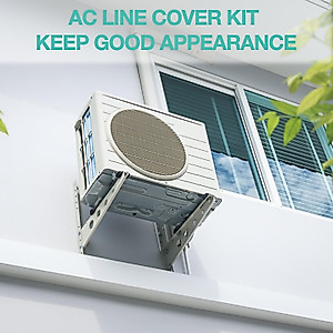 OSMOFUZE 3" W 10Ft L Mini Split Line Set Cover Kit, Air Conditioner Decorative PVC Line Cover Kit for Mini Split AC and Heat Pumps