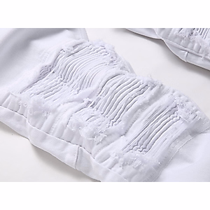 RXXKKK Men's Classic Zipper Biker Regular Fit Flex Jean (36, 6611 White)