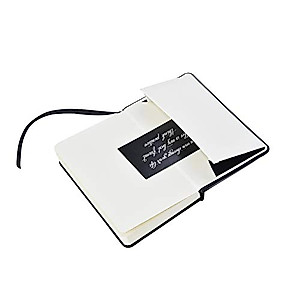 2-Pack Pocket Notebook Pocket Size 3.5" x 5.5" Hardcover Bound Journal Blank Paper Mini Notepad with Pen Holder Inner Pocket Black Leather Bound for Journal Sketchbook Composition Notebook