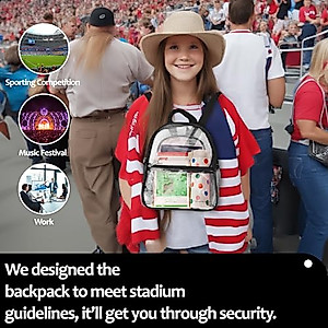 emissary Clear Backpack Stadium Approved, Heavy Duty Clear Backpacks For School, Clear Bookbag For School, See Through Backpack, Clear Plastic Backpack, Clear Concert Backpack, Transparent Backpack