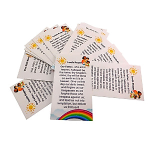 Westmon Works The Hail Mary and Our Father Lords Prayer Childrens Holy Cards Bulk Classroom Pack, Set of 24