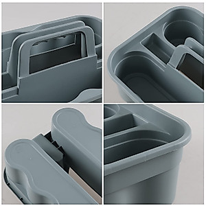 Drephia 6 Pack Cleaning Caddy, Plastic Carry Caddy with Handle for Dorm, Bathroom, Garden, Kitchen, Cleaning Supplies,Take-Out Drink