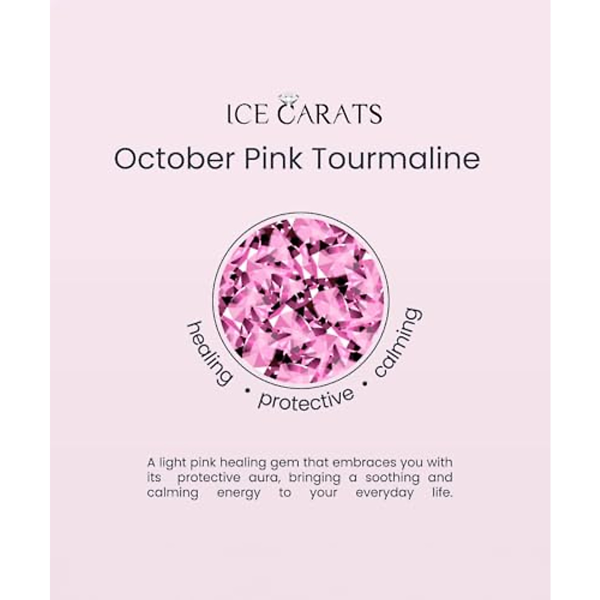 IceCarats 10K Yellow Gold Diamond Pink Tourmaline Ring Gemstone Band April October Birthstone Jewelry Size 6