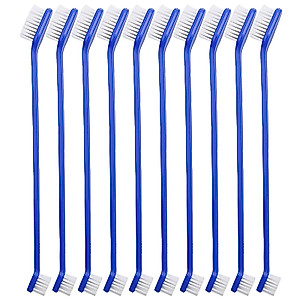 Newday 50 Pieces Double-Headed Dog Cat Pet Toothbrush, Super Soft Bristles Oral Care Teeth, pet Tooth Brush for Dogs, Dog toothbrushes in Bulk Individual polybag (Blue)