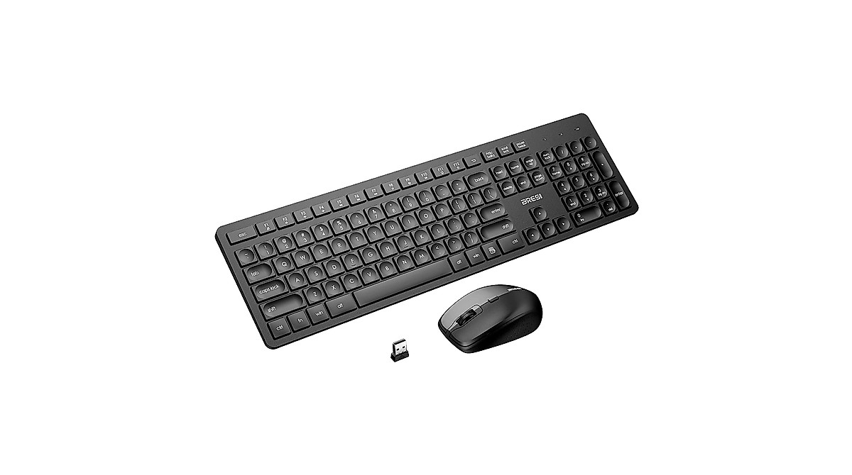 BreSii Wireless Keyboard Mouse Combo - Slim & Silent