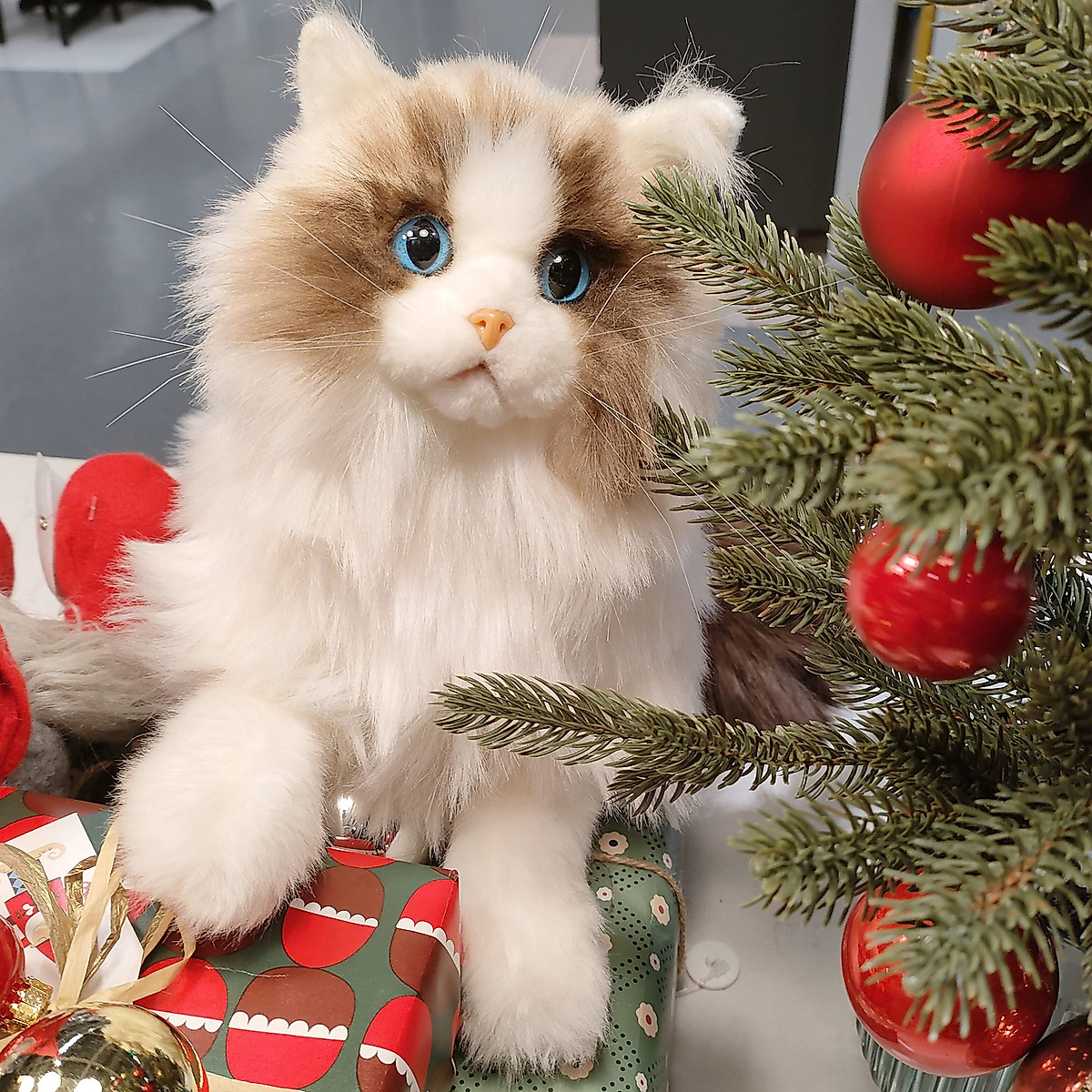 Chongker Weighted Stuffed Animals,Handmade Realistic Cat Plush Toy 3.3LBS,Lifelike Real Cat Size Companion Pet, Ragdoll Cat