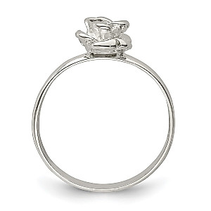 925 Sterling Silver 8mm Rose Ring Size 8 Jewelry for Women