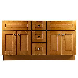 Design House Brookings 60 Inch Bathroom Vanity, Ready to Assemble, Modern Birch, 599019-MBH