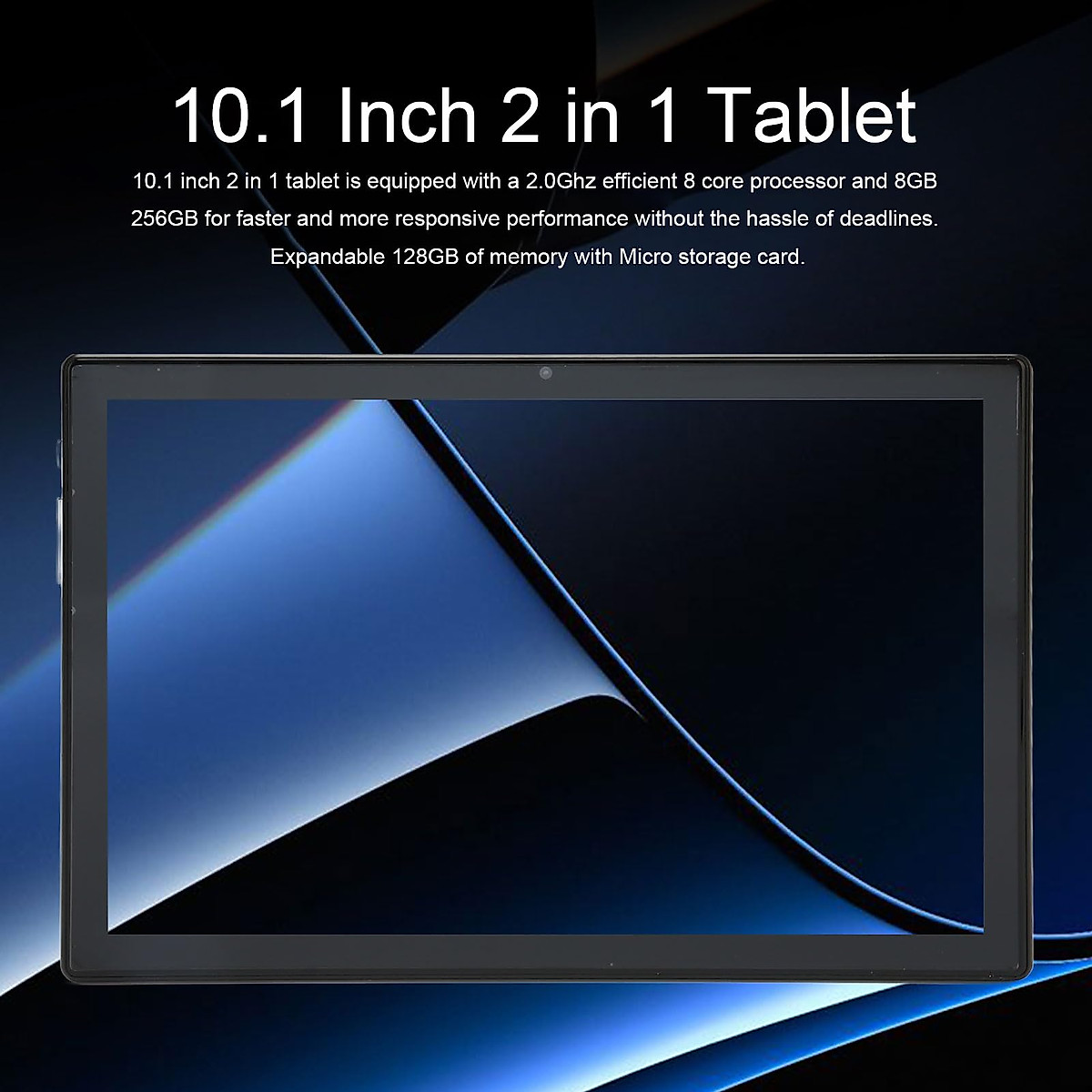 GLOGLOW 10.1 Inch 2 in 1 Tablet Computer, Fast Charging Tablet PC 100‑240V 8GB 256GB Night Reading Mode 5G WiFi for Entertainment (US Plug)