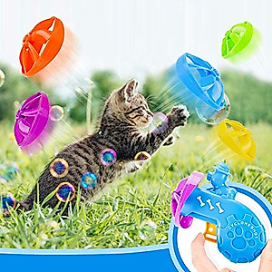 18 Pieces Cat Fetch Toy - Cat Tracks Cat Toy - Fun Levels of Interactive Play -Cat Toys with 5 Colors Flying Propellers Satisfies Cat Hunting, Chasing & Training Exercise Needs
