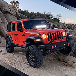 SLARY 32 Inch 180W LED Light Bar White/Amber Flasing Strobe Light with Six Modes Driving Fog Lights Spot Flood Combo Beam Bumper Lights with Switch Wiring Harness for Offroad Truck 4WD SUV ATV UTV