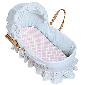 Kushies Soft Cotton Flannel Bassinet Sheet, Fully Elasticized, Made in Canada, Lilac Lattice