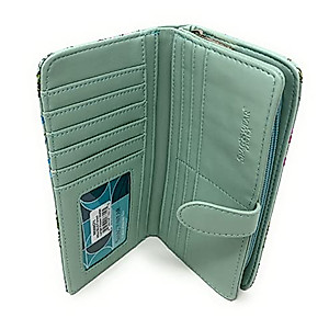 Shag Wear Large Owl Wild Bird Themed Women's Wallet Mint Green 7"