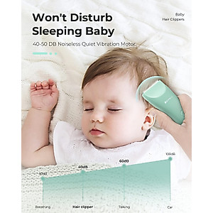 baistom Quiet Baby Hair Clippers Bundled with Replacement Blade and USB Charging Cable